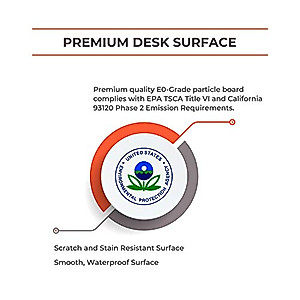 Alpha Series Multipurpose Desk 1460, Oak/Black 55.1 Inch