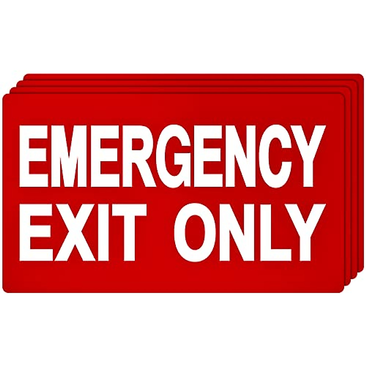 Emergency Exit Only Signs Stickers-Emergency Exit Only-Vinyl Door Sign Self Adhesive Stickers-12 x 7 Inches Emergency Exit Only Label Decal -Laminated for Ultimate UV-Resistant PVC - Weather&Scratch Resistant -Indoor & Outdoor Use-White Text on Red Base (