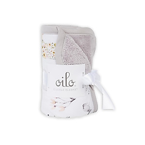 Oilo Baby Blanket, Luxury Soft Plush Backing & 100% Turkish Cotton Jersey Print, Double Layered, 30" x 40", Rolled Jersey Edge Trim, Machine Washable, Infant Blanket, Toddler Blanket, Woodland Fawn