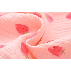 ACESTAR Toddler Baby Girl Pajama Set, Boys Long Sleeve 100% Cotton Sleepwear 2 Piece Pjs Set for Kid - Button Down Loungewear (Pink Strawberry, 6T)