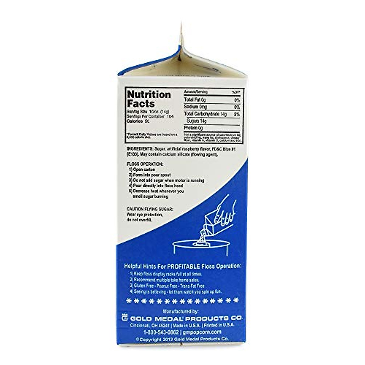 Gold Medal Cotton Candy Floss Sugar, Strawberry and Blue Raspberry, 52 oz - 1/2 Gallon, 2 Pack