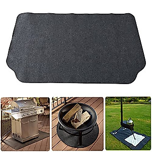 Huhudde Large Under Grill Mat for Outdoor Charcoal Flat Top Smokers Deck Protective Mat Fireproof Grill Pads Heat Resistant BBQ Floor Mat for Outdoor Grill