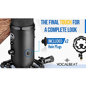 Vocalbeat Blue Yeti Microphone Shock Mount Mic Holder - Blue Yeti Shock Mount for Anti Vibrations from Quality Aluminum Material - Shockmount Accessories Compatible with Blue Yeti Boom Arm Mic Stand