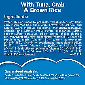Friskies Purina Natural Wet Cat Food, Ocean Favorites Meaty Bits with Tuna, Crab & Brown Rice - (24) 5.5 oz. Cans