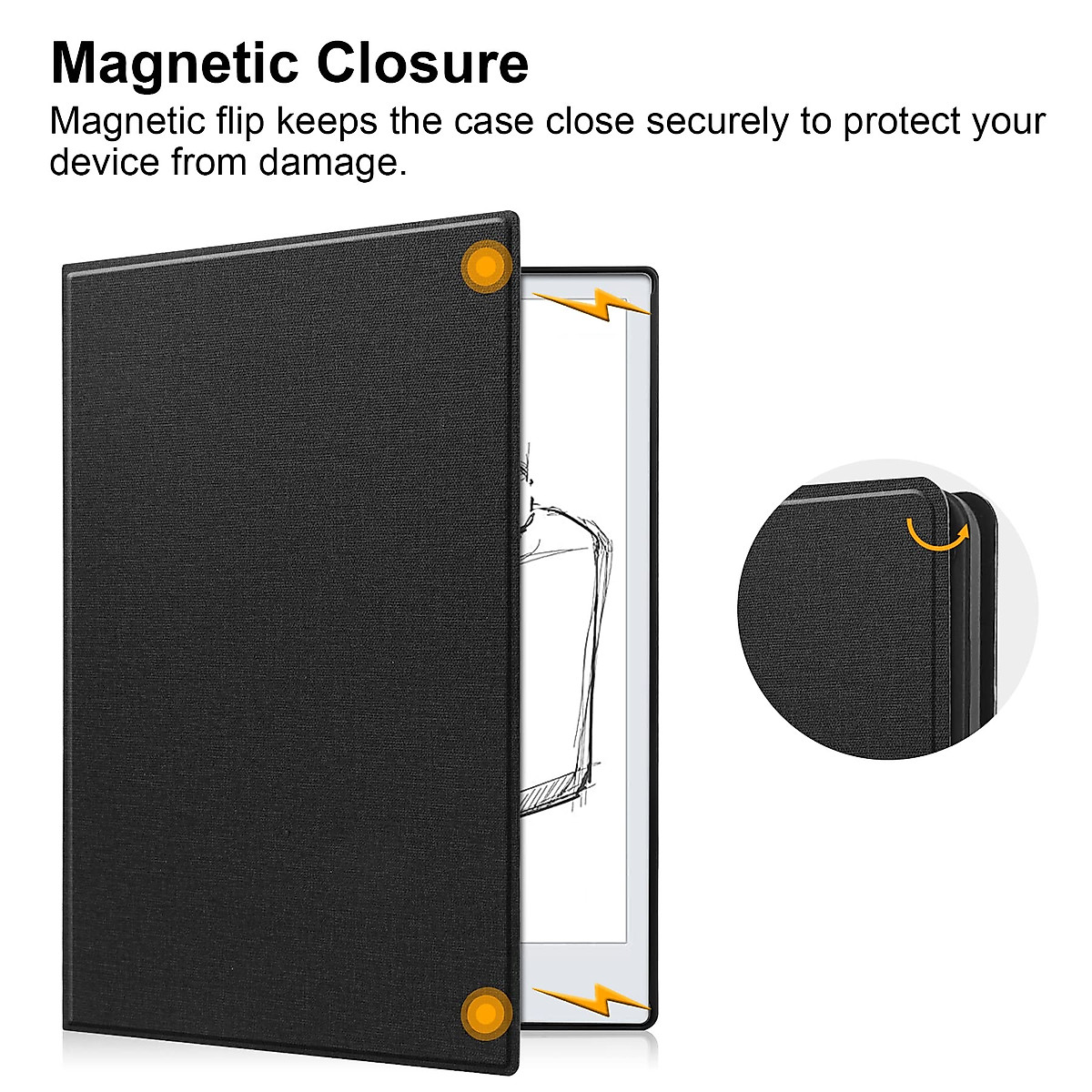 KuRoKo Case for Remarkable 2 Tablet Case, Slim Lightweight Stand Hard Back Shell Protective Cover with Pen Holder for Remarkable 2 Paper Tablet 10.3" 2020 Released,Black