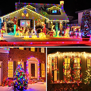 KOUQIYA Battery Operated Christmas Lights, 2 Set of 17ft 50 LED Mini String Lights with Auto-Timer 8 Modes Waterproof Tree Lights (Blue, 50 LEDs x 2 Pack)