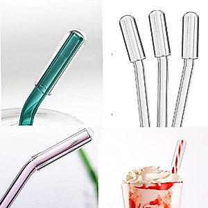 YHXiXi 10PCS 12mm Transparent Glass Straw Cover, Glass Straw Tip, Reusable Drinking Straw Tip, Drinking Straw Cap, Dust-Proof Straw Plug, Glass Straw Cover Tip