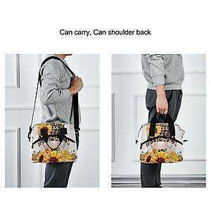 ALAZA Leopard Gnome Sunflower Lunch Tote Bags for Women Leakproof Lunch Bag lunch Box Lunch Cooler Bag(226te1b)