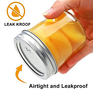 Datttcc Mason Jars Herb Canister, 6 OZ Glass Mason Jar with Regular Lids and Metal Divider, Rustic Country Style Storage Container for Bathroom, Kitchen, Living Room, Office,Set of 30