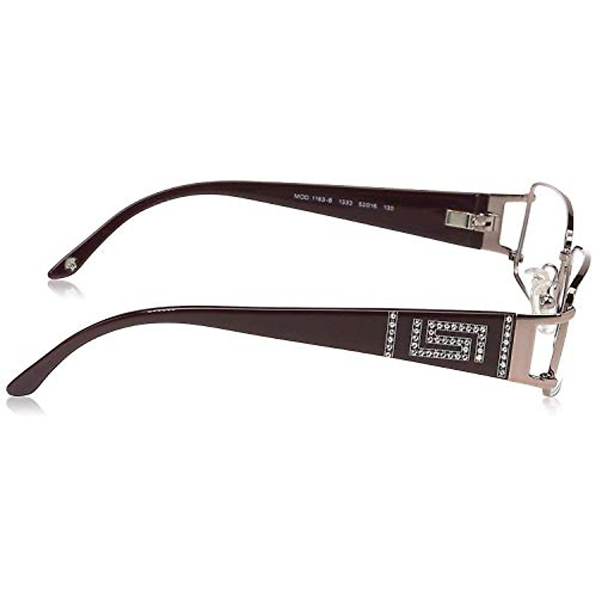 Versace VE 1163B 1333 Pink Gold Metal Rectangle Eyeglasses 52mm