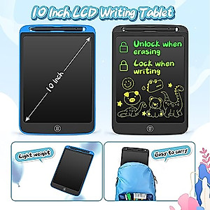 LCD Writing Tablet for Kids 10 inch 2 Packs, Doodle Board, Drawing Tablet for Toddler Girls/Boys Toys Learning Drawing Toy for 3 4 5 6 7 Years Old Kids, Dark Blue and Black