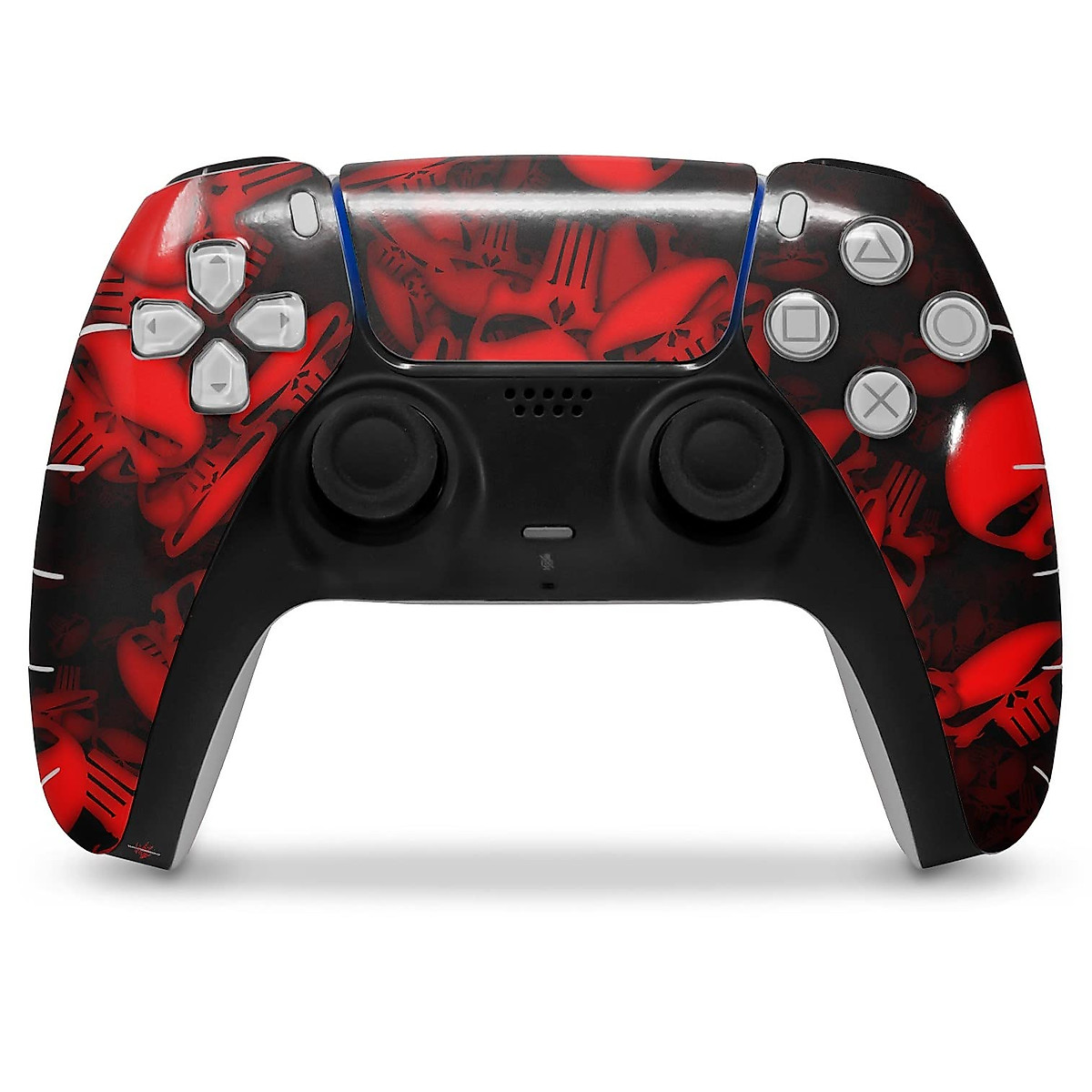 WraptorSkinz Skin Wrap compatible with Sony PS5 DualSense Controller Skulls Confetti Red (CONTROLLER NOT INCLUDED)
