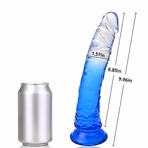 Realistic Jelly Dildo, G-spot Dildo with Strong Suction Cup for Hands-Free Play, Flexible Lifelike Penis Female Clit Vaginal Masturbation Toy with Realistic Head and Veins Shaft