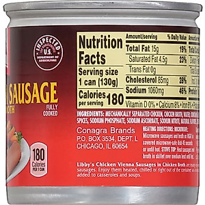 Libby's Chicken Vienna Sausage in Chicken Broth, Canned Sausage, 4.6 OZ