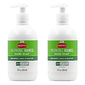 O'Keeffe's Working Hands Moisturizing Hand Soap; 12 oz Pump; Unscented; (Pack of 2)