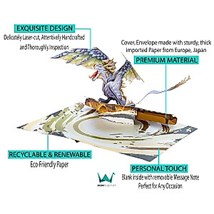 Legendary Dragon,WOW Greeting Pop Up 3D Card For All Occasions,Birthday, Love, Christmas, Goodluck, Congrats, Get Well,Handcrafted With Love,Proud USA Brand (Cloud Dragon)