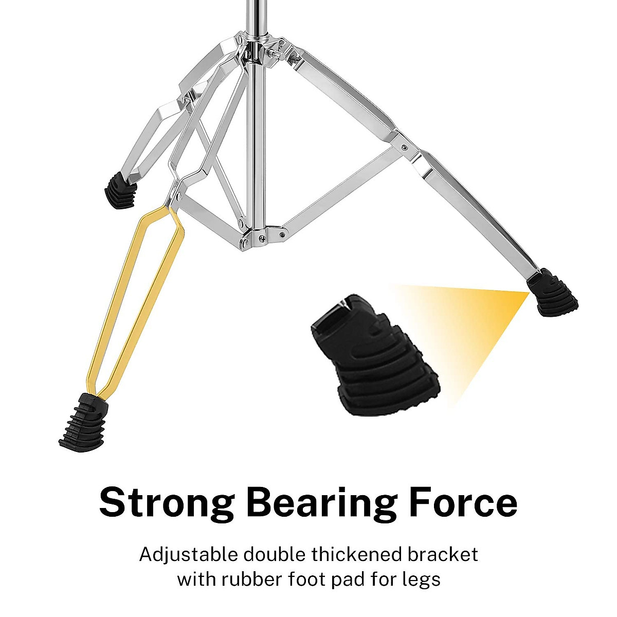 Donner Snare Drum Stand, Adjustable Snare Stand Double Braced Extended with Drum Stick Holder Fit 10''-14'' Dia Drums, Drum Pads, Height Range 26-40 Inches