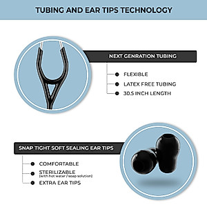 Revival Soundcraft Cardiology Stainless-Steel Dual Head Stethoscope, for Cardiologists, Pulmonologists, Heart and Lung Specialists, Nurses, Medical Students (Black)