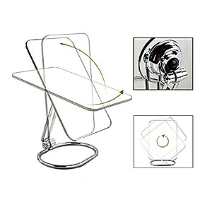 Table Desk Vanity Makeup Mirror Portable Mirror with Metal Stand Adjustable Rotation Tavel Make Up Mirror Hanging Bathroom for Shower Shaving