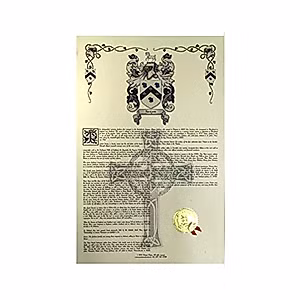 Boveda Coat of Arms, Family Crest and Name History - Celebration Scroll 11x17 Portrait - Spain Origin