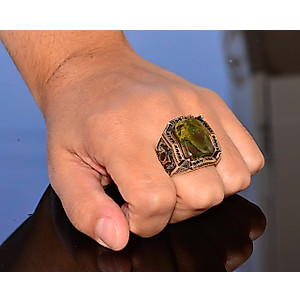 Genuine Bloodstone Gemstone Ring, 11.15 Carat, Sterling Silver Ring, Unique Custom Ring