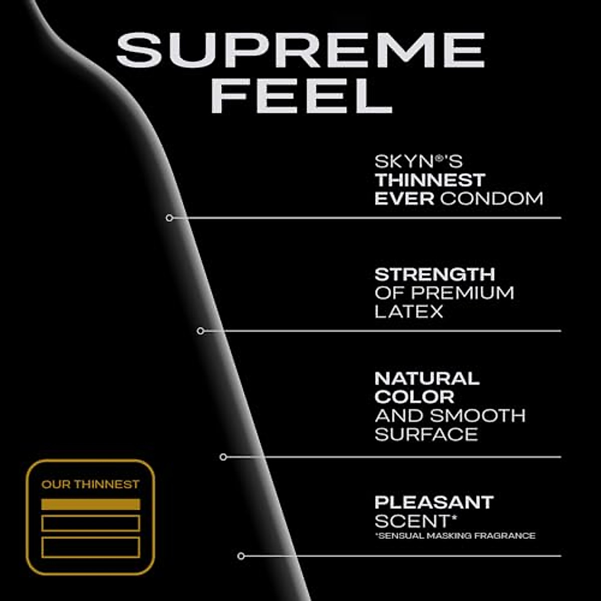 SKYN Supreme Feel Non-Latex Condoms, 10 Count, Ultra-Thin & Pre-Lubricated for a Natural, Smooth Fit