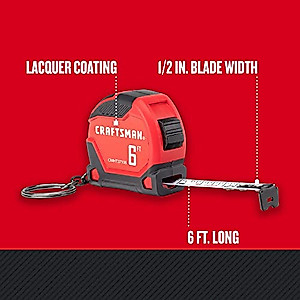 CRAFTSMAN Keychain Tape Measure, 6 FT (CMHT37106G)