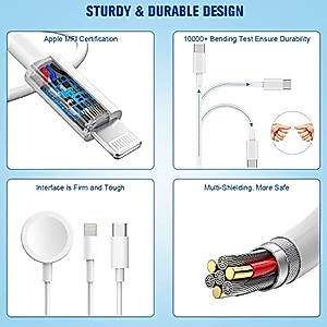2 in 1 USB C Charger for Apple Watch and iPhone, 20W PD Fast Wall Charger Power Adapter with 6.6 FT Magnetic iWatch Charging Cable for Apple Watch Series 8/7/SE/6/5/4/3/2/1 & iPhone 14/13/12/11/XS/X