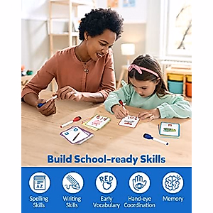 Coogam CVC Sight Words Flashcards, Short Vowel Spelling Game, Preschool Kids Learning Sight Words Supplies, Montessori Educational Writing Reading Toy Gift for 3 4 5 Years Old