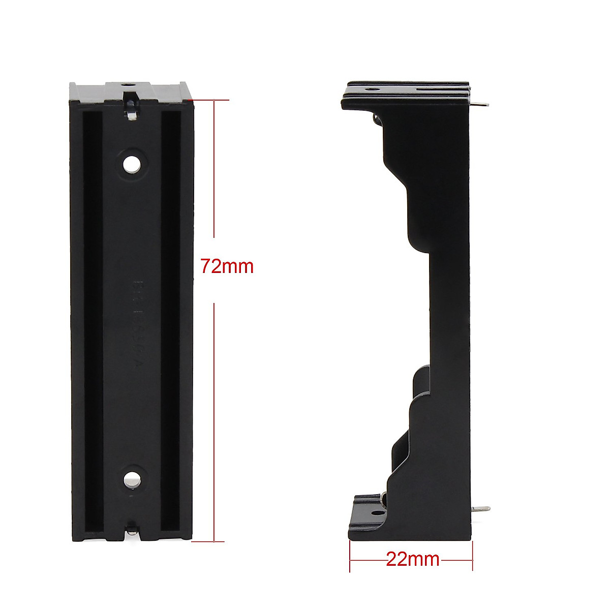 abcGoodefg 1Slot 3.7V 18650 Battery Holder Case Plastic Battery Storage Box with Pin 10 Pack (10 Pcs 1 Solts)