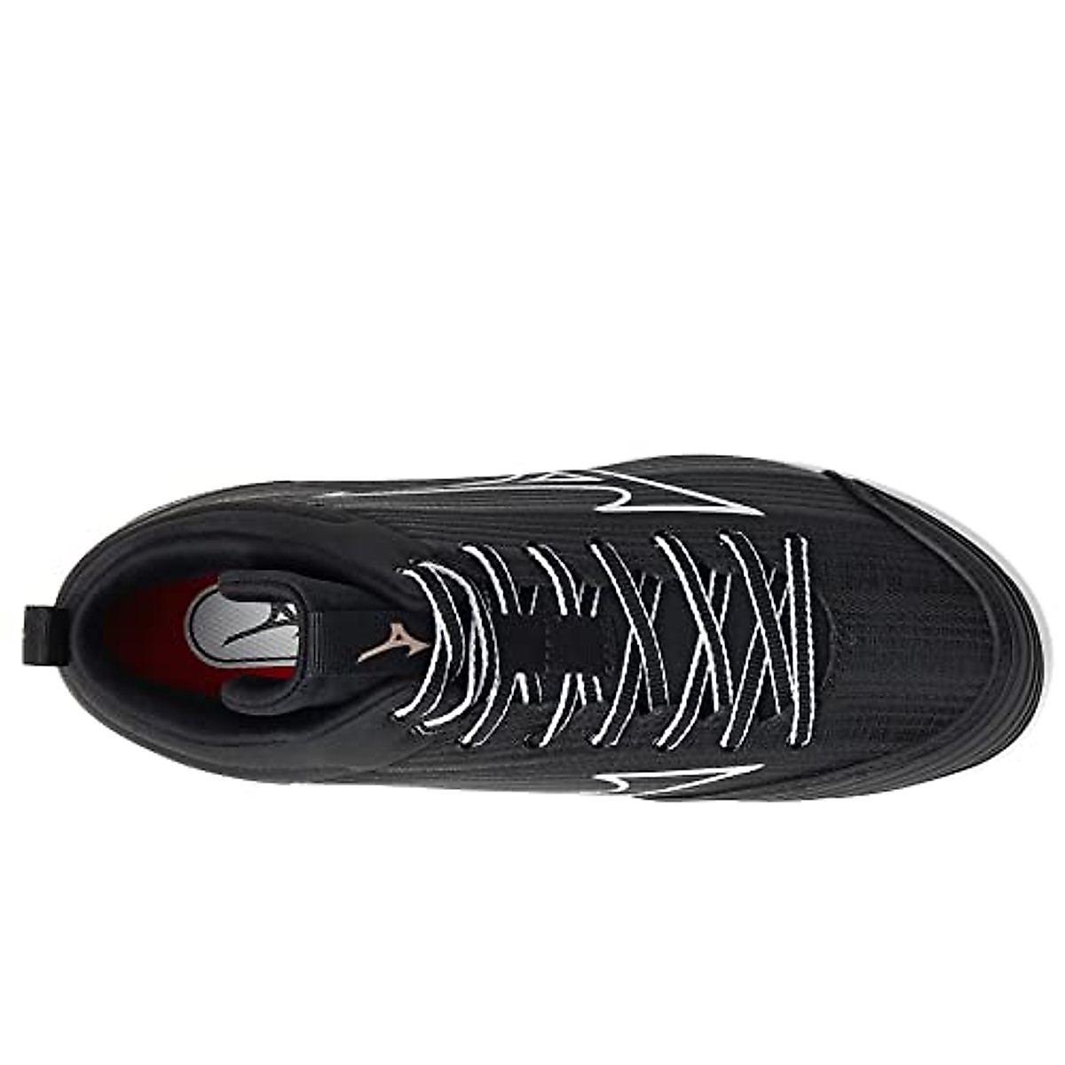 Mizuno Women's Sweep 6 Mid Softball Shoe, Black-White, 8.5