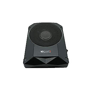 MB Quart RW-108A 600W Reference Series 8" Slim Low Profile Compact Under-Seat 4-Ohm Active Powered Subwoofer Enclosure with Built in Amplifier for Car Boat RV ATV