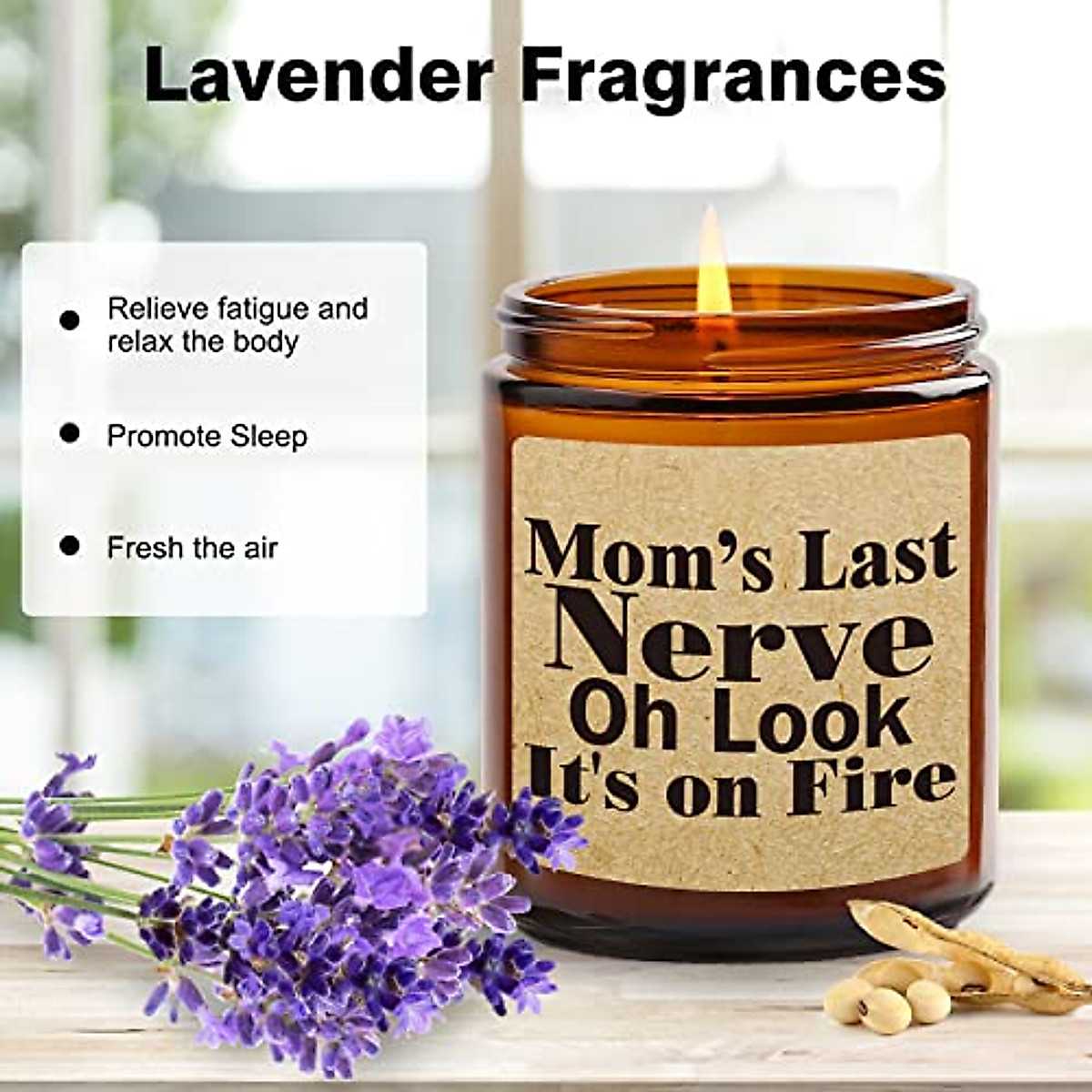 Scented Candle, Birthday Gifts for Mom, HBESTIE Lavender Soy Candles Gifts, Mother's Day Gifts from Daughter Son, Great Mother Gifts, Funny Gifts, Candle Gifts for Women, Thank You Gifts for Mom, Her