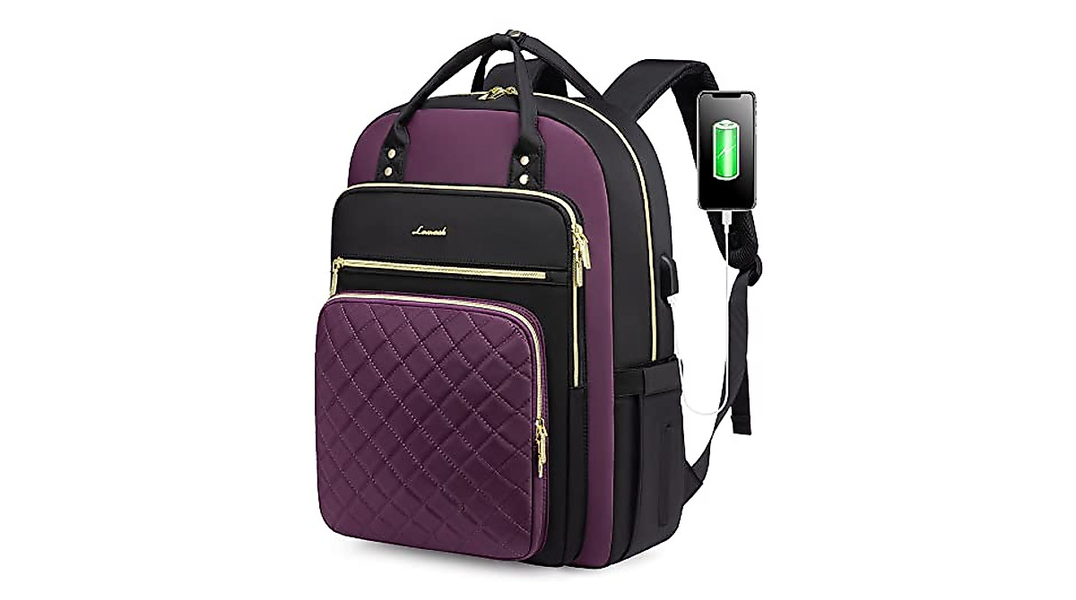 LOVEVOOK 17" Laptop Backpack with USB Port - Stylish & Functional