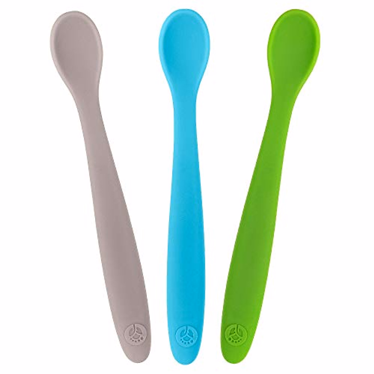 WeeSprout Silicone Baby Spoons - First Stage Infant Feeding Spoons With Soft-Tip, Bendable Baby Utensils for Parent & Self-Feeding, Ultra-Durable & Chewproof, Dishwasher Safe, Set of 3