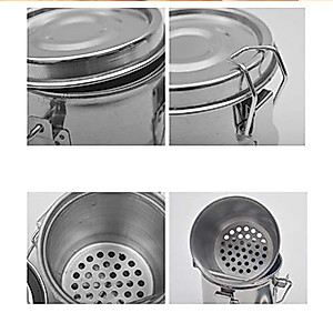 EXCEART Stainless Steel Brush Washer Portable Leak-Proof Artist Paint Brush Cleaner with Lid Removable Filter Screen for Oil Painting