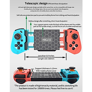 Joso Mobile Game Controller for iPhone, Android, PC, Steam, Direct Play, 15 Hours Playtime, Phone Controller Gamepad Joystick for iPhone 14 13 12 Pro Max, Galaxy S23 S22 Ultra, iPad, Tablet, MFi Games