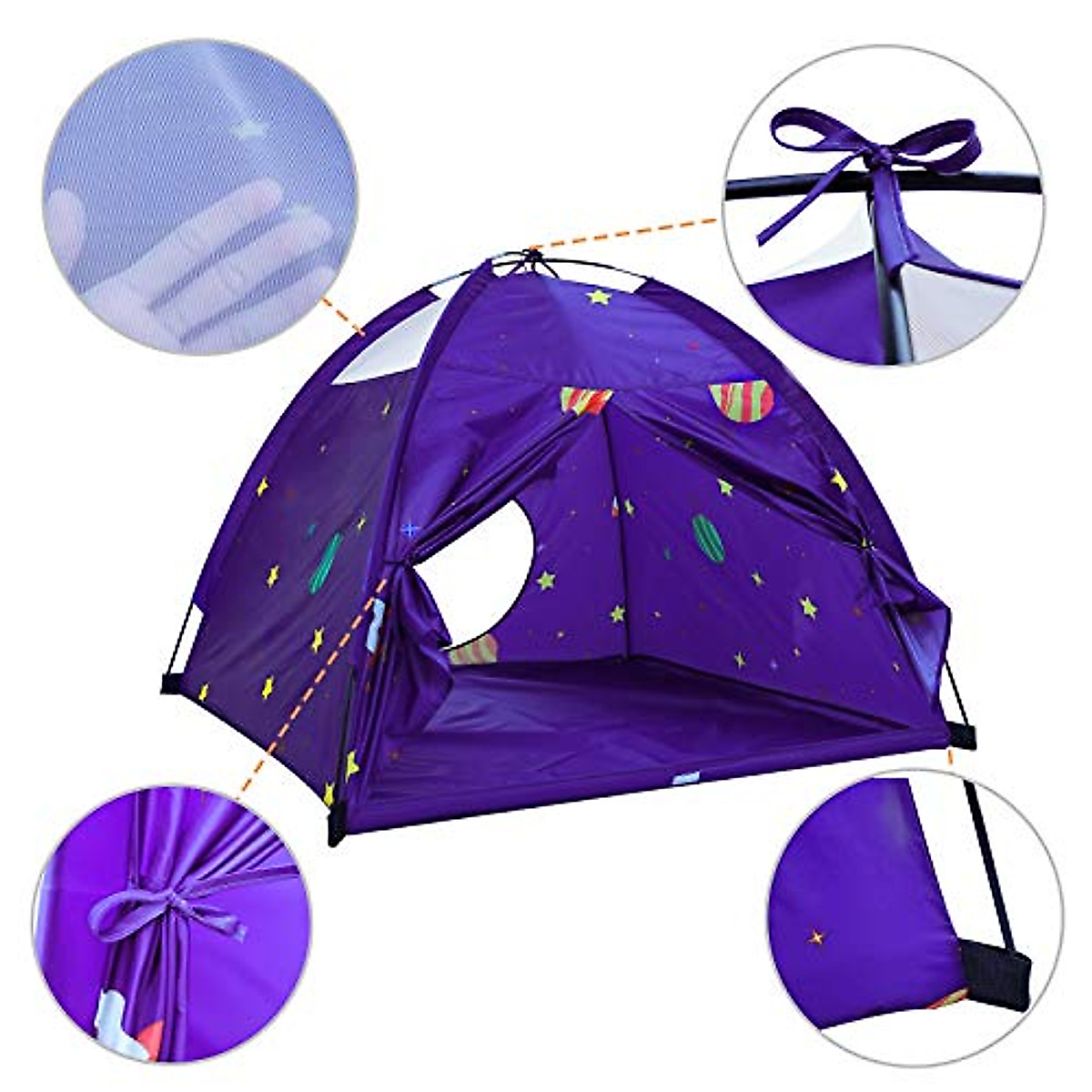 Homfu Kids Play Tent Outdoor Boys Indoor Playhouse for Children Tents Toddler Girls Gift Game Play HouseToys (Purple)