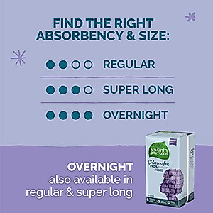 Seventh Generation Ultra Thin Pads, Overnight with Wings, Chlorine Free, 28 Count (Packaging May Vary)