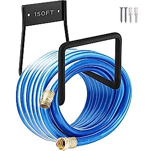 Metal Garden Hose Holder - Water Hose Hanger Wall Mount, Heavy Duty Hose Holder Hose Hook Holds Up to 150Ft for Outside Garden Hose, Expandable Hose, Hose Reel, Water Hose, Pocket Hose, Flexable Hose