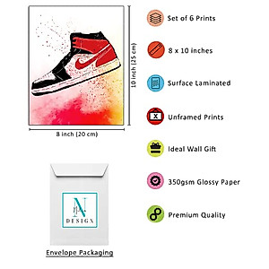 Sneaker Poster Stacked Shoebox Collection Hypebeast Sneaker Poster Set of 6 Unframed (8''x10'') Hypebeast Room Decor Sneakerhead Posters for Guys Bedroom Sneaker Wall Art Gift for Boys Sneaker Print