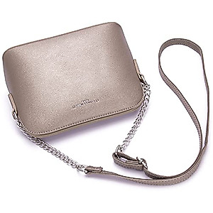 DAVIDJONES Faux Leather Chain Crossbody Bags for women Small Purse