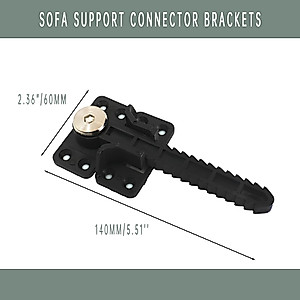 6PCS Sofa Support Connector Brackets, Sofa Invisible Interlocking Sofa Connector Bracket with Hardware Rotate 360 Degree, Sofa Coated Plastic Invisible Connector Brackets with 48 Mounting Screws
