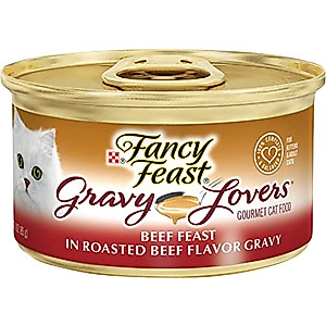 Fancy Feast Gravy Lovers Bundle, 2 Turkey, 2 Ocean Whitefish, 2 Salmon & Sole, 2 Beef, 2 Salmon Feast , & 2 Chicken & Beef. Each can is Total of 12 cans and Mouse Toy., 3 Ounce (Pack of 12)