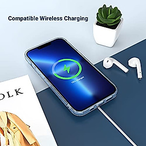 Imguardz Compatible with iPhone 13 Pro Clear Case with 2 Pack Tempered Glass Screen Protector, Hybrid Shockproof Protective Phone Case Slim Thin Cover for iPhone 13 Pro 6.1 inch 2021 (Clear)