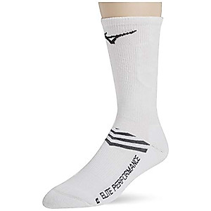 Mizuno Volleyball Runbird Crew Socks, White, Medium