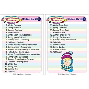 Super Duper Publications | Classifying with Seasons Fun Deck Flash Cards | Educational Learning Resource for Children