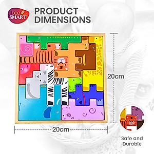 bee SMART Wooden Stacking Balancing Animal Activity Toy | Wooden Box & Bag | Kids Activity Montessori Educational Colourful Gifts for Preschool & Toddlers Boys & Girls