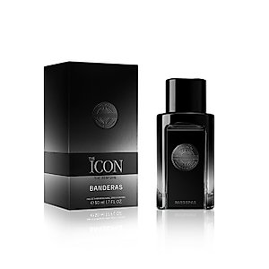 Banderas Antonio The Icon Eau De Perfume For Men - Long Lasting - Virile, Elegant, Trendy And Sexy Scent - Wood, Amber, And Sandalwood Notes - Ideal For Special Events - 1.7 Fl Oz