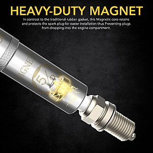 LEXIVON 5/8" Swivel Magnetic Spark Plug Socket, 3/8" Drive x 6" Total Length | Enhanced Magnetic Design with Thin Wall Socket, Cr-v Steel (LX-121)